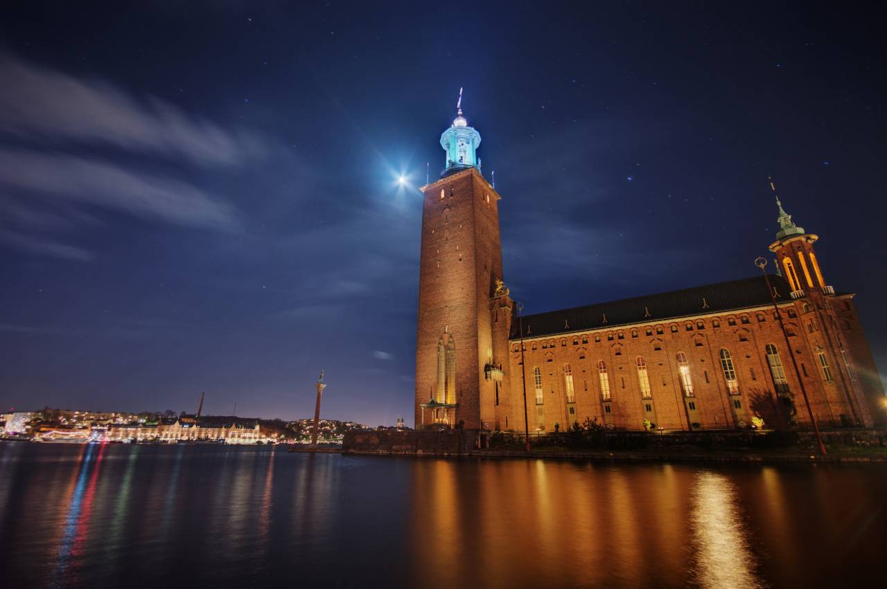 City Hall And The Moon