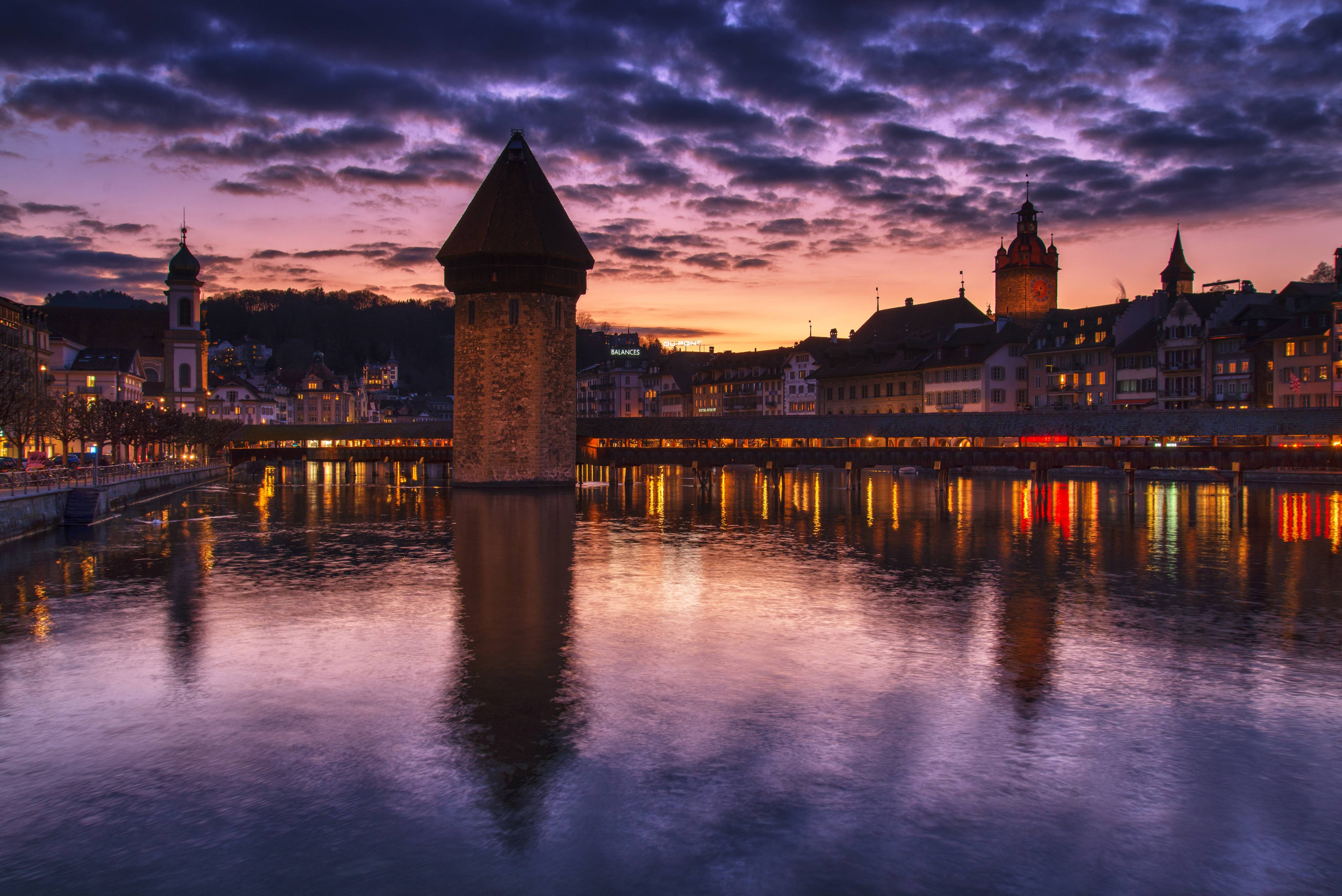 Kapellbrücke Sunset and Sunrise